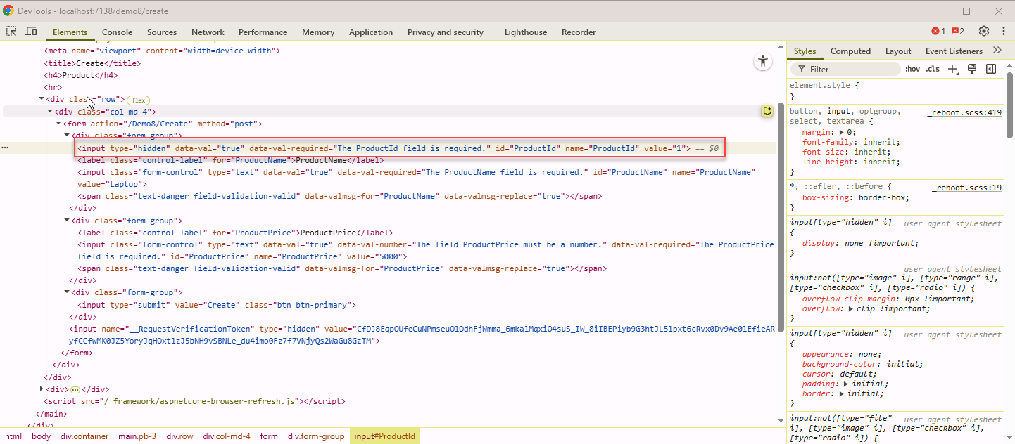 How to Create Hidden Fields in ASP.NET Core - Tutexchange